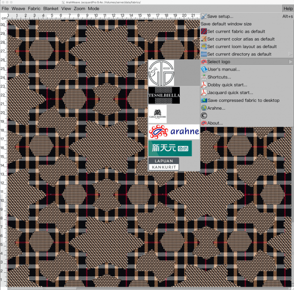 Arahne CAD/CAM for weaving | Use different logo images for different brands