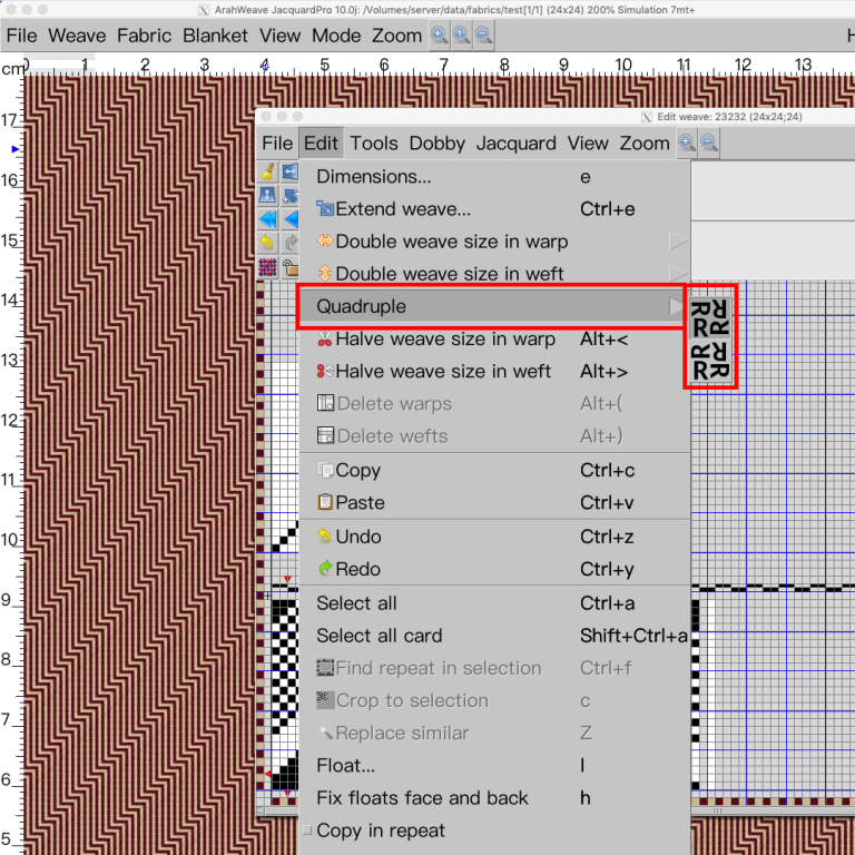 Arahne CAD/CAM for weaving | Create new weaves with quadruple function