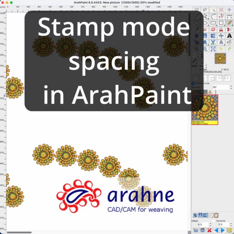 Arahne CAD/CAM for weaving | New feature in ArahPaint: Spacing in Stamp ...